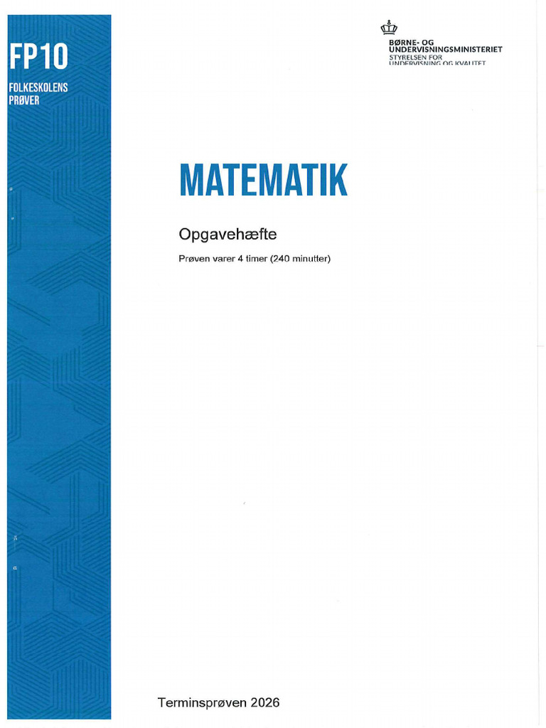 Terminsprøve 2026, FP10 Matematik | PDF