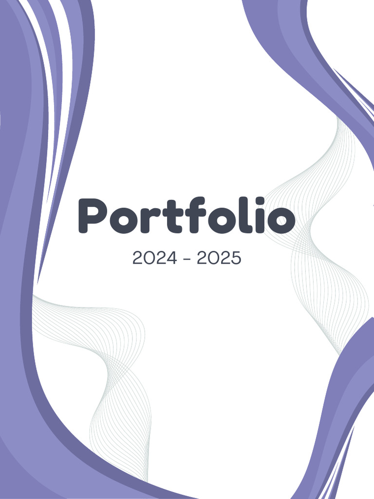 Purple and White Minimalist Abstract Portfolio Cover A4 | PDF