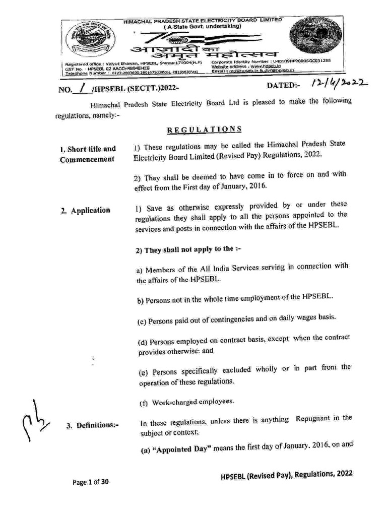 HPSEBL Pay Scales | PDF
