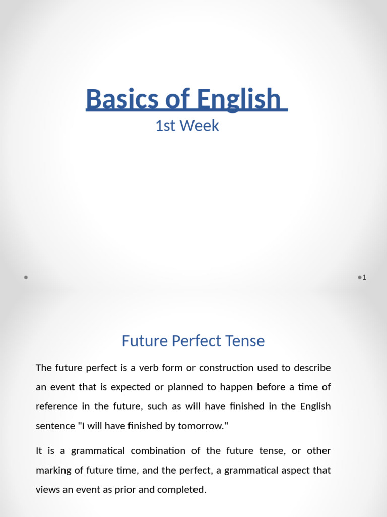 Future Perfect | PDF | Perfect (Grammar) | Verb