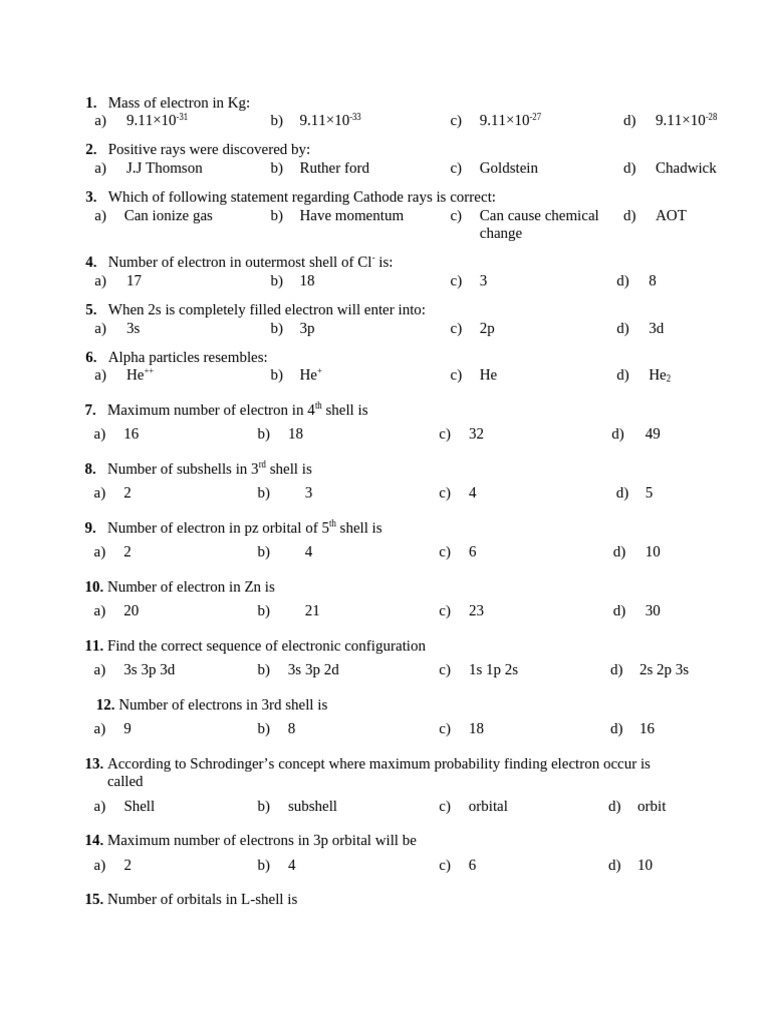 2nd Batch Atomic Structure | PDF | Atomic Orbital | Electron