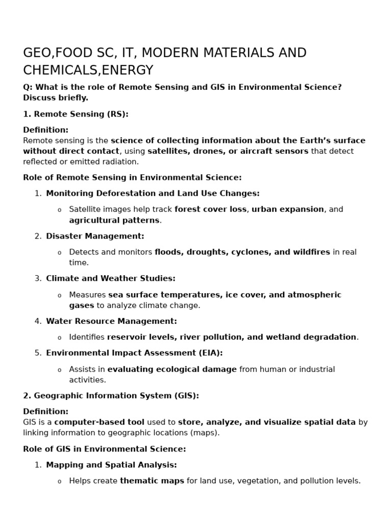 Remote Sensing and GIS in Environmental Science | PDF | Computer ...
