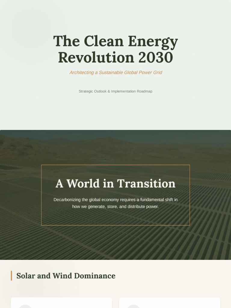 The Clean Energy Revolution 2030 | PDF