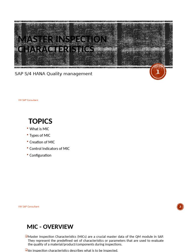 Master Inspection Characteristics in SAP | PDF
