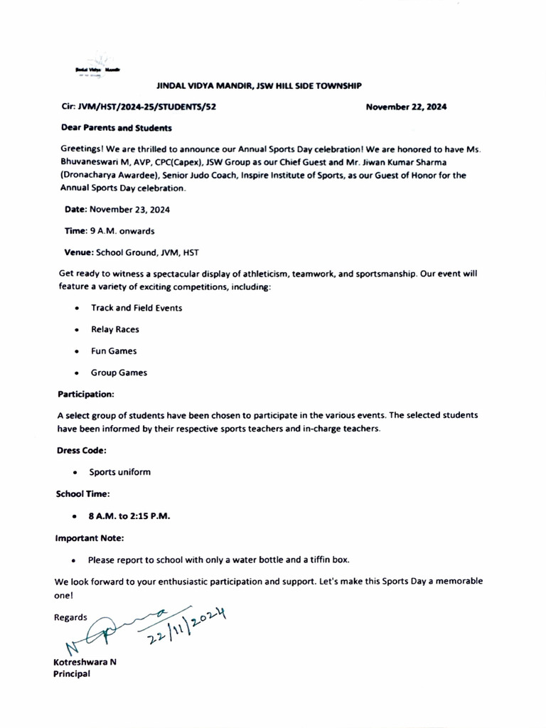 Cir 52 Sports Day | PDF