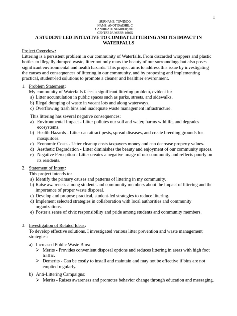 Littering | PDF | Waste Management | Natural Environment