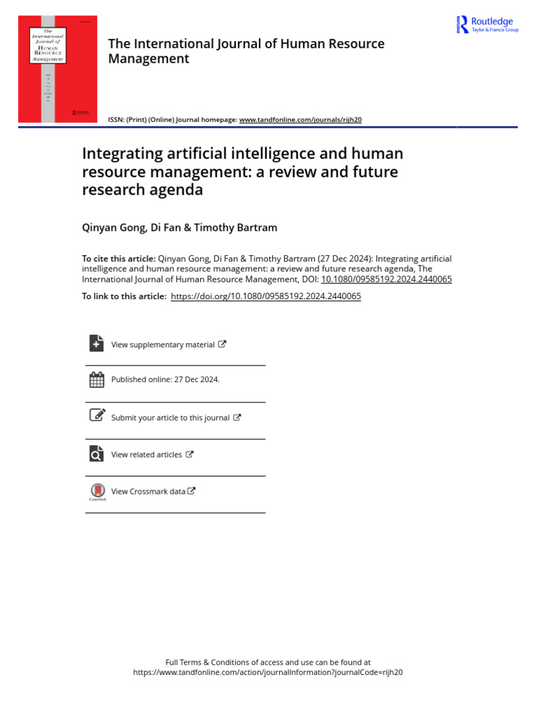 AI Integration in Human Resource Management | PDF | Artificial ...