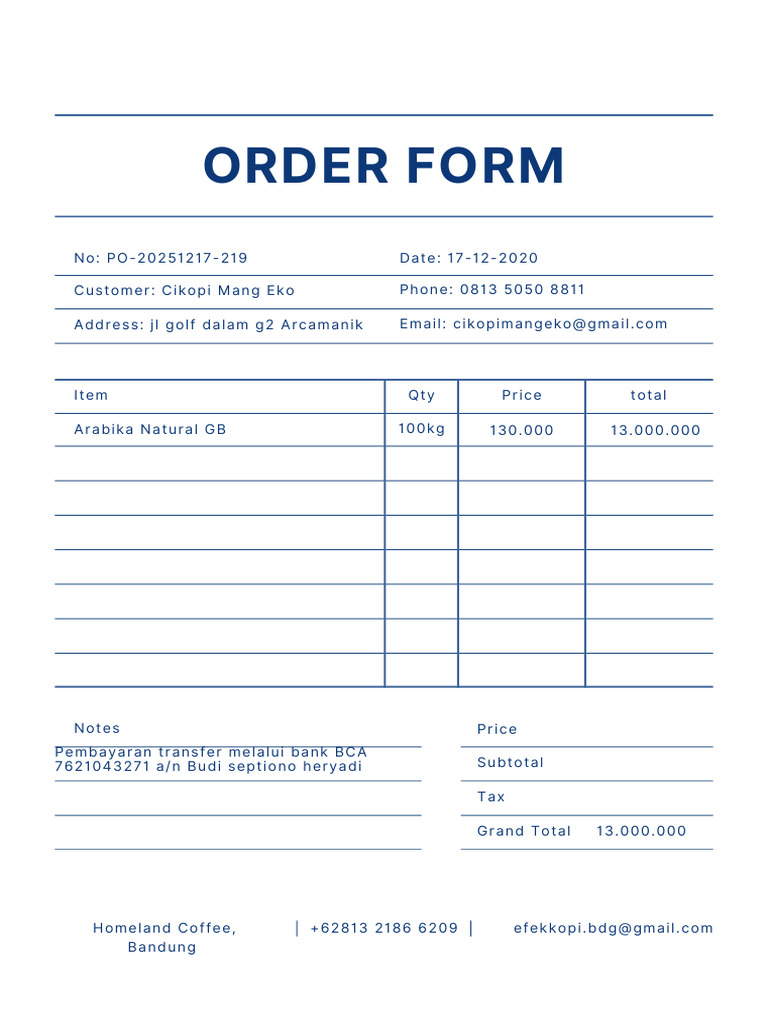 Simple Purchase Order Form A4 - 20251217 - 094739 - 0000 | PDF