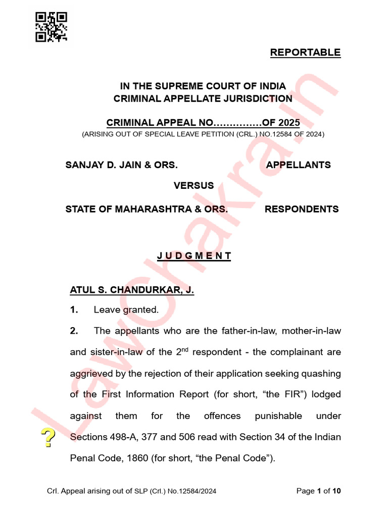 Anjay D Jain Ors vs State of Maharashtra Ors | PDF | Justice | Crime ...