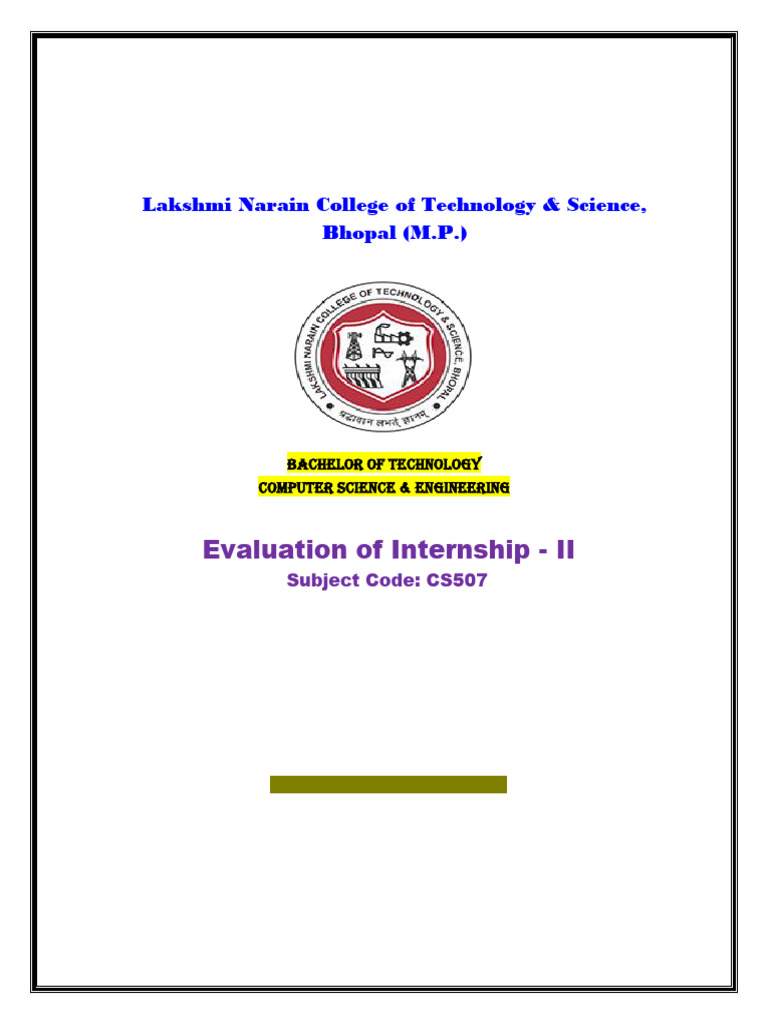Format for Internship report CSE V sem | PDF | Web Development | World ...
