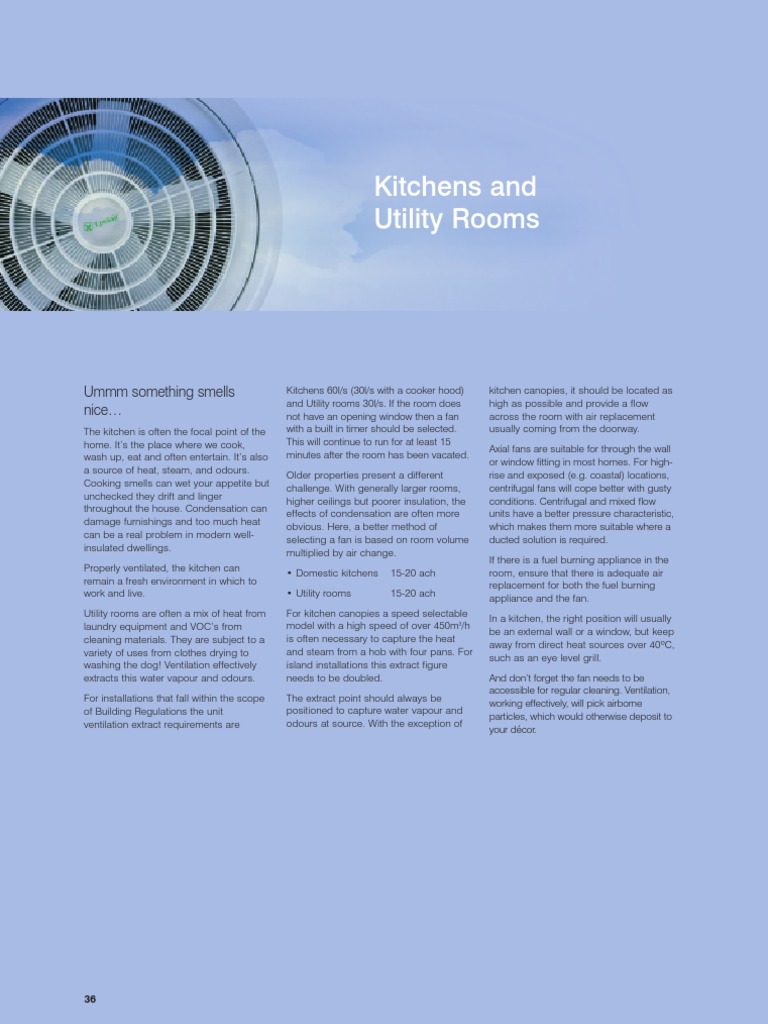 Kitchen and Utility Room Ventilation Guide | PDF | Duct (Flow ...