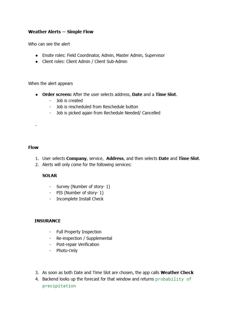 Weather Alert System Flow Guide | PDF