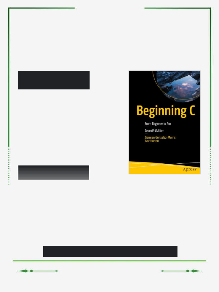 Beginning C: From Beginner To Pro 7th Edition Gonzalez-Morris Ebook ...