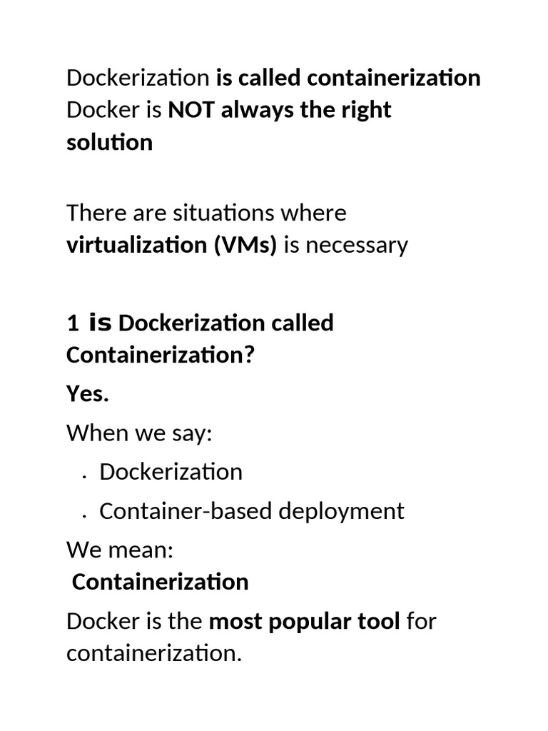 Docker vs. Virtualization: Key Differences | PDF
