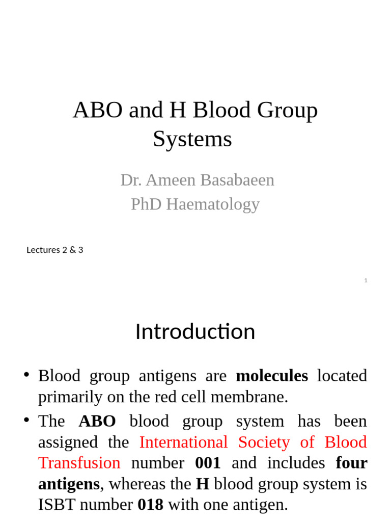 ABO and H Blood Group Systems Overview | PDF | Blood Type | Antibody
