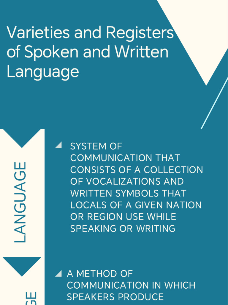 L7-Varieties and Registers of Spoken and Written Language | PDF ...