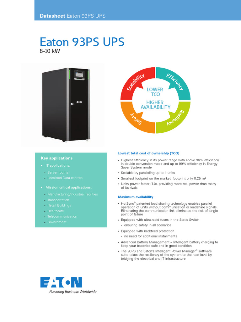 93PS 8-10 KW Datasheet LR.193 | PDF | Data Center | Electrical Engineering