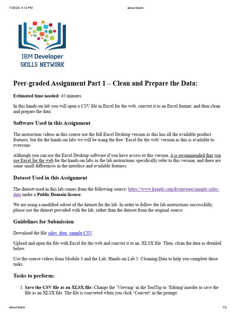 Clean and Prepare The Data | PDF | Microsoft Excel | World Wide Web