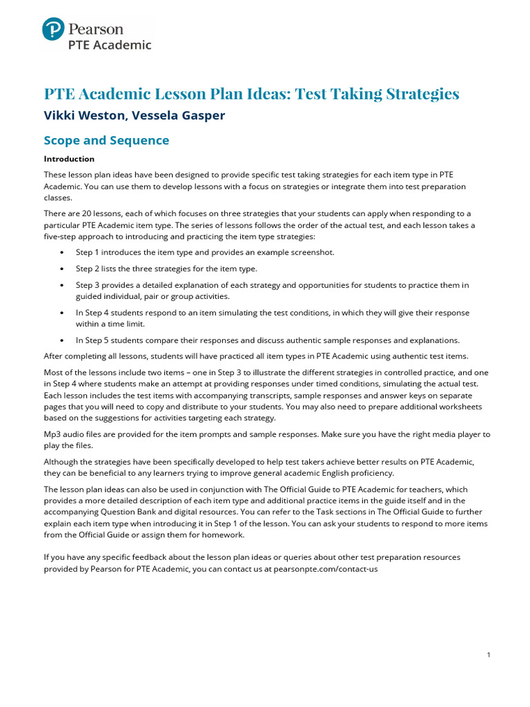 Pte New Lesson Plan (1) | PDF | Word | English Language