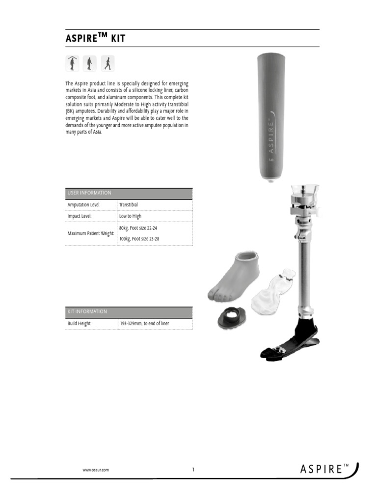 Ossür Aspire_ | PDF | Prosthesis | Screw