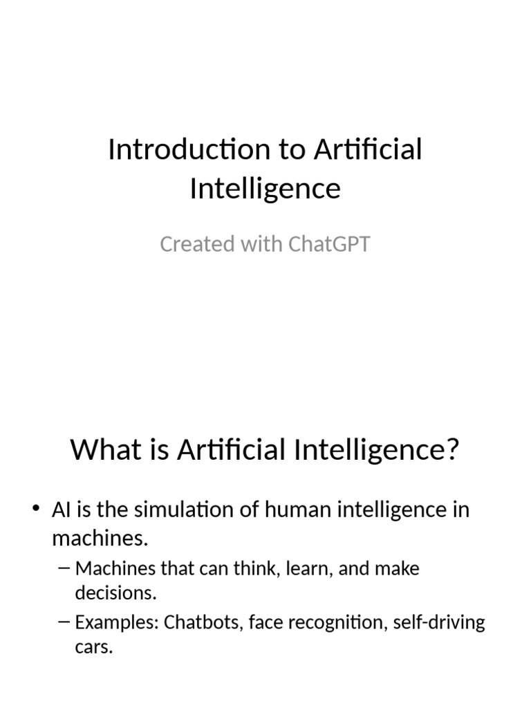 AI Introduction | PDF