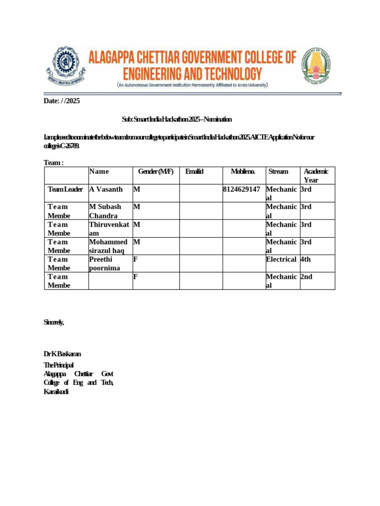 College Authorization Letter SIH2025 (1) (1) | PDF