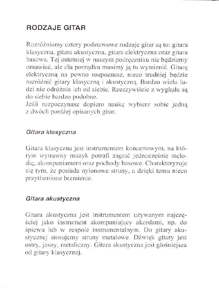 Rodzaje Gitar | PDF