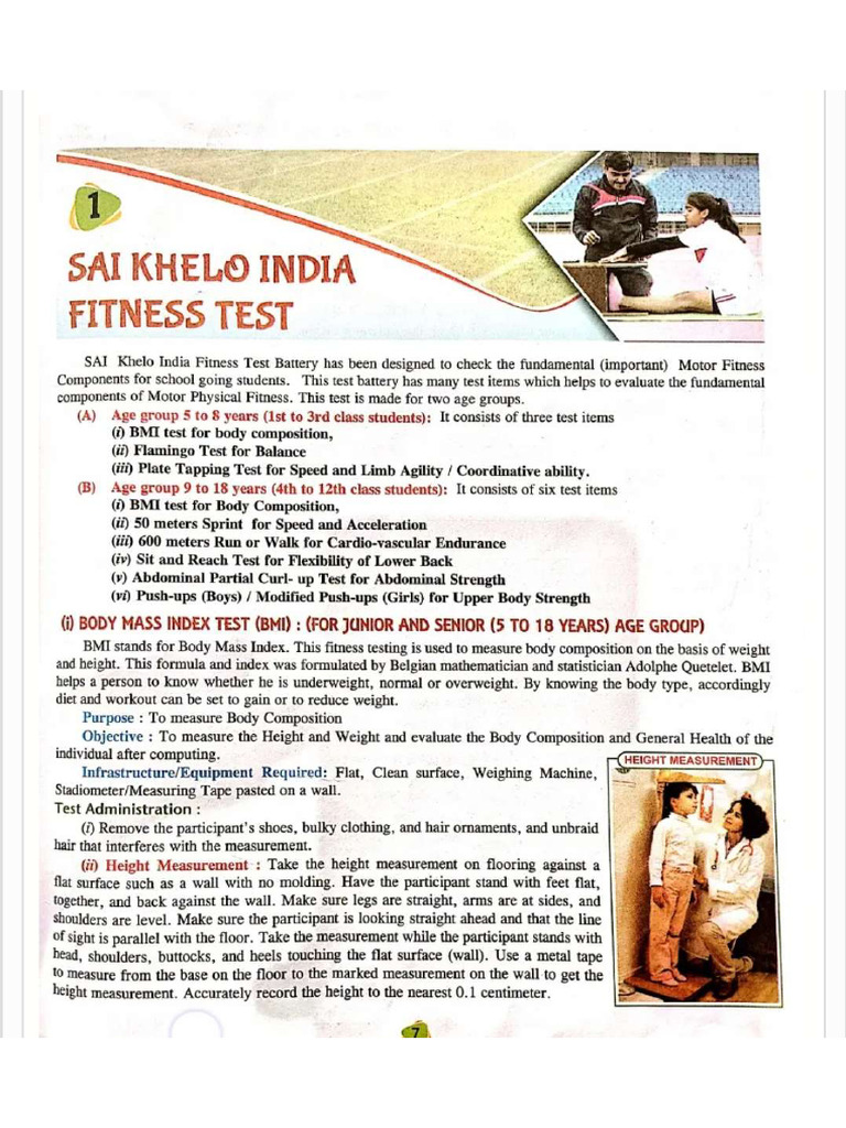 SAI Motor Fitness Test | PDF