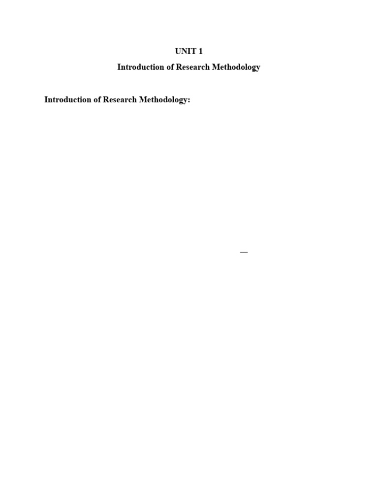 unit 1 RM | PDF | Methodology | Scientific Method