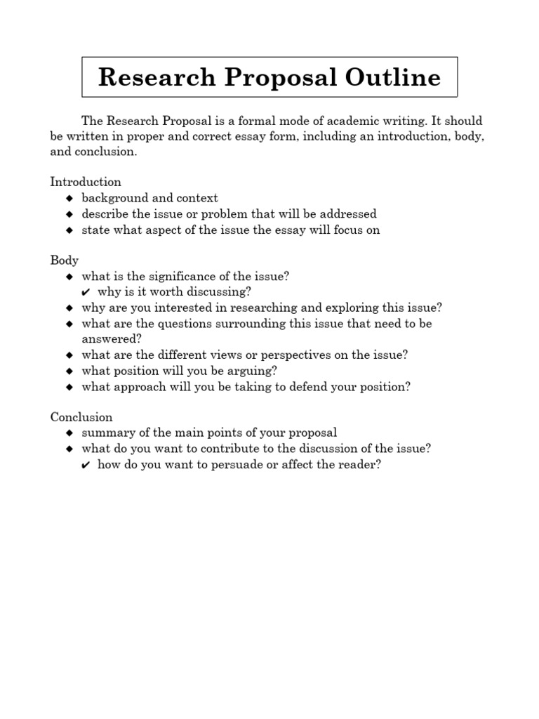 The Research Proposal | PDF