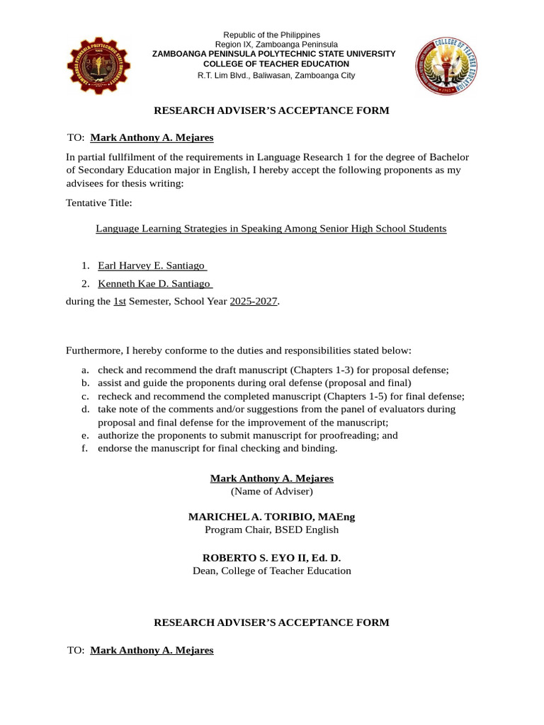 Adviser Evaluator Acceptance Forms (1) | PDF