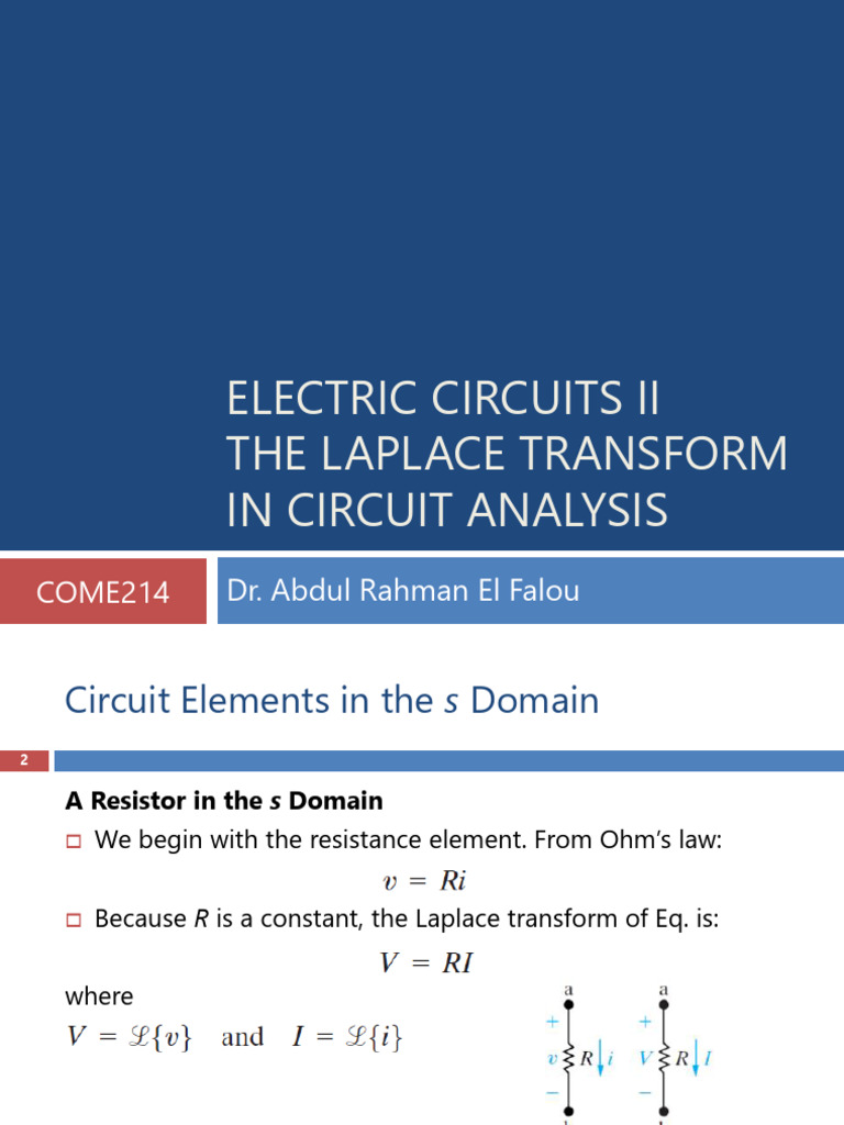 Laplace Transform in Circuit Analysis | PDF | Electrical Impedance ...