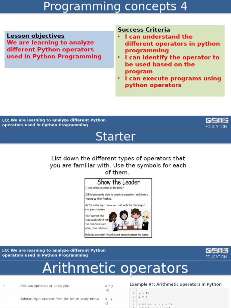 Understanding Python Operators | PDF | Python (Programming Language) | Computing