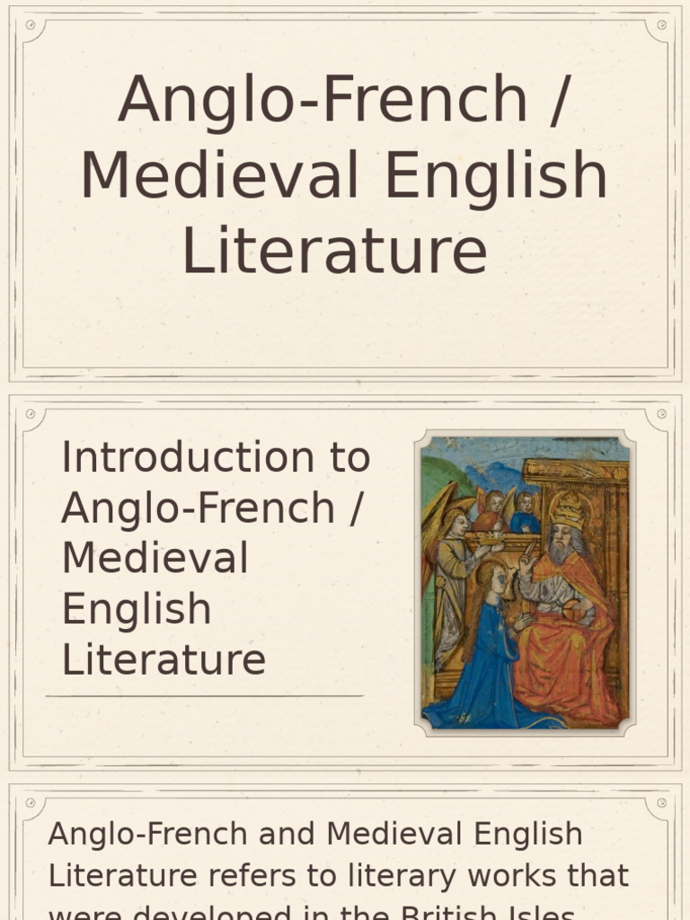 Anglo French Medieval English Literature | PDF | Middle English ...