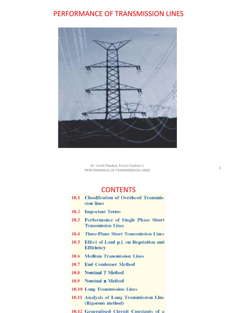 Performance of Transmission Lines | Electric Power Transmission ...