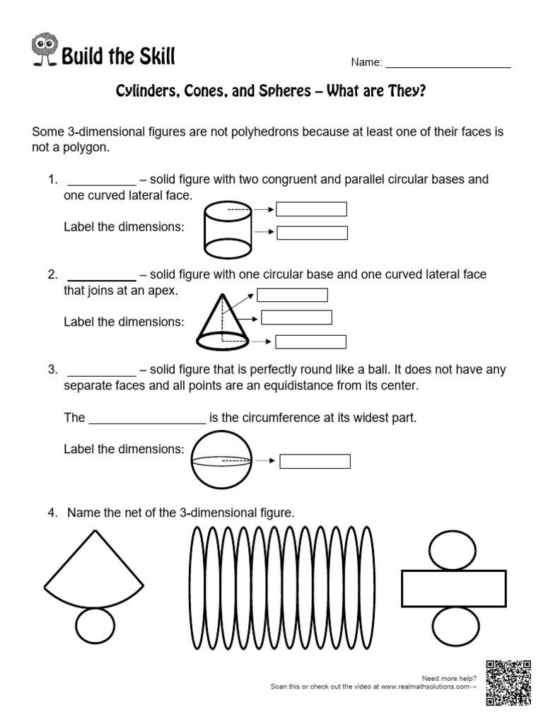 Cylinders, Cones, and Spheres - What Are They?: Name | PDF | Sphere | Area