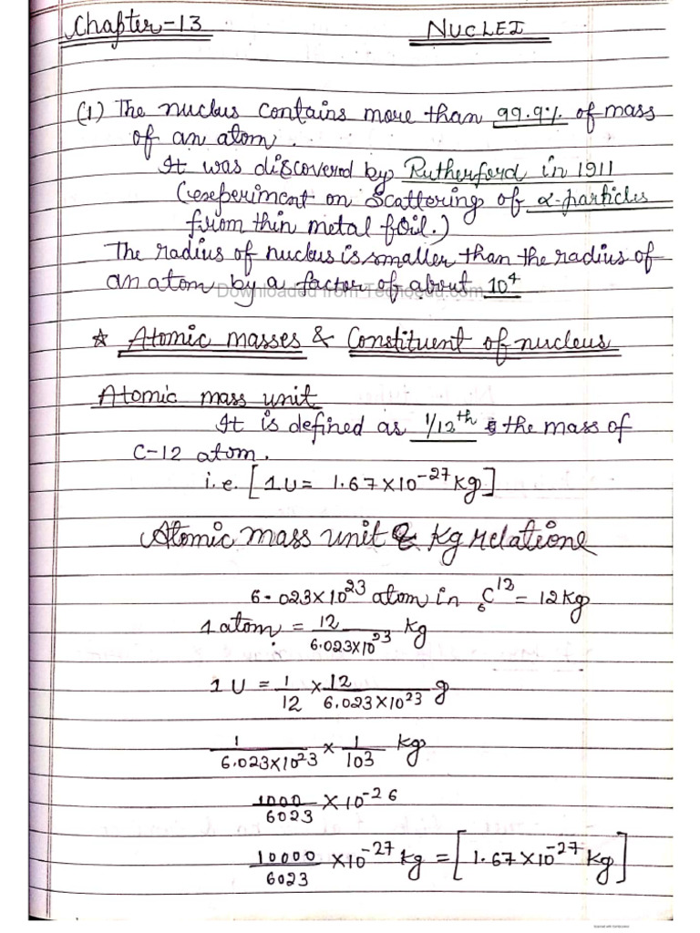 13.Nuclei Hand Written | PDF