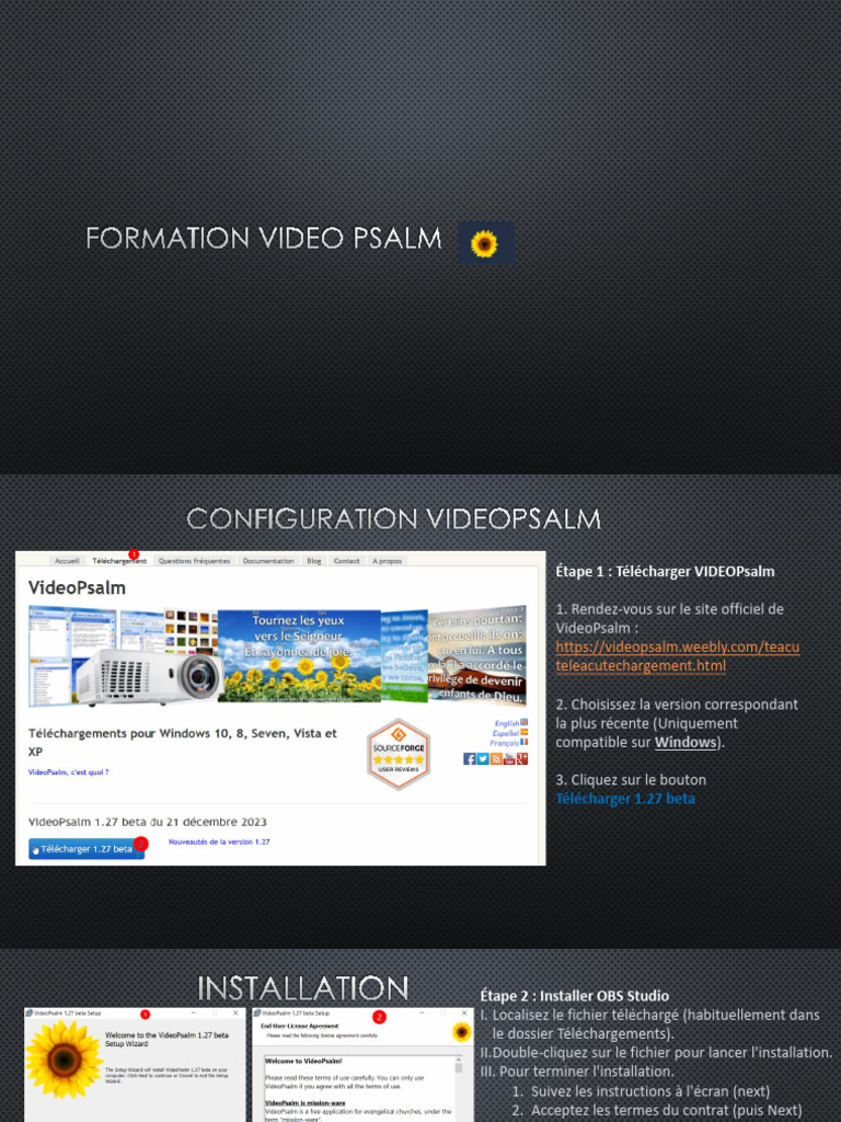 Guide d'installation et configuration VideoPsalm | PDF | YouTube | Vidéo