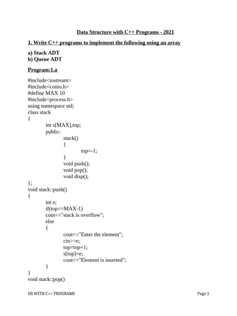 2021-DS LAB Programs (1) | PDF | C++ | Namespace