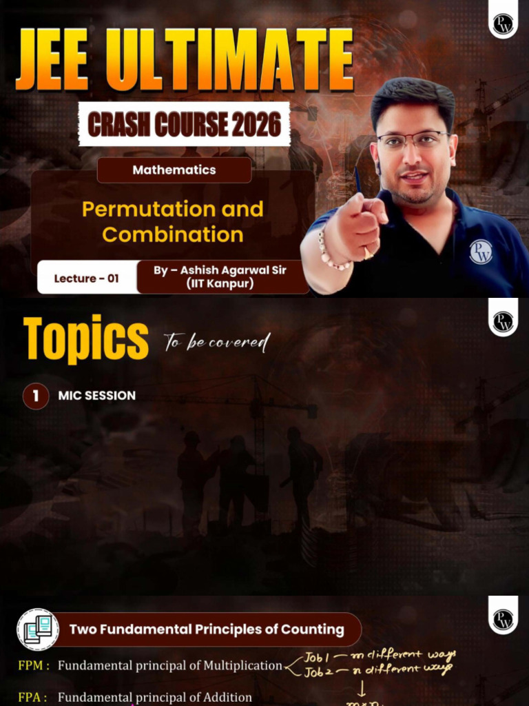 Permutation and Combination 01 _ Class Notes | PDF