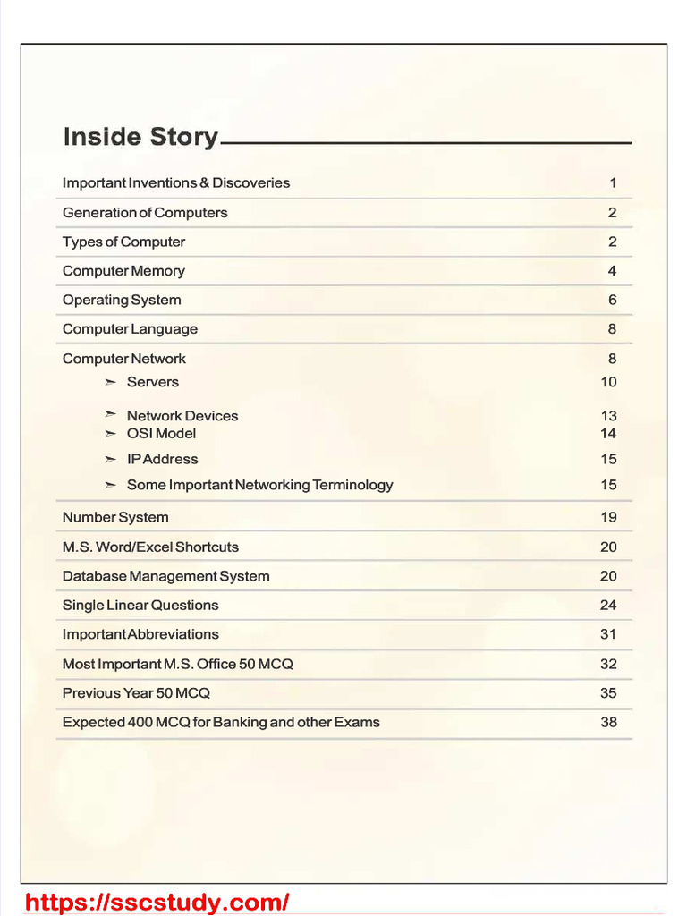 PDF Best Computer Notes PDF in English for All Competitive Exams ...