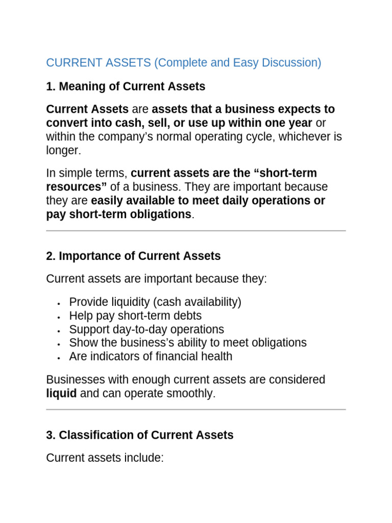 Current Asset | PDF | Debits And Credits | Expense