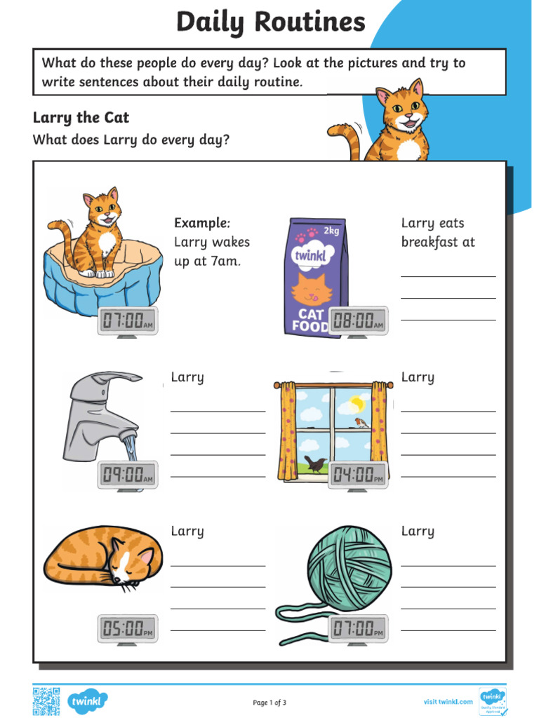 Writing Practice_Daily Routine | PDF