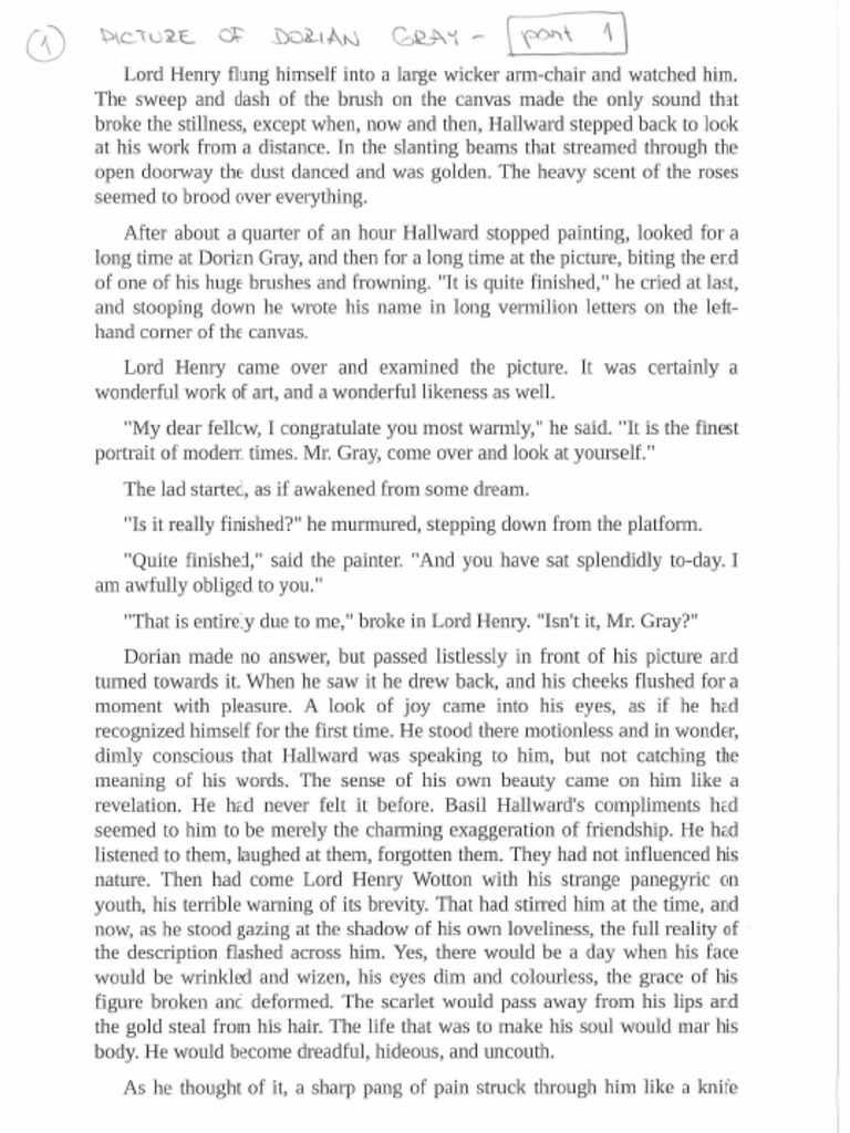 Picture of Dorian Gray PART 1 | PDF