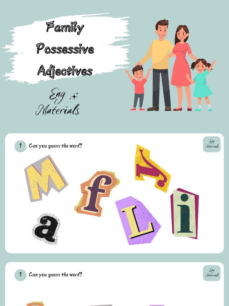 Family Vocabulary and Possessive Adjectives | PDF