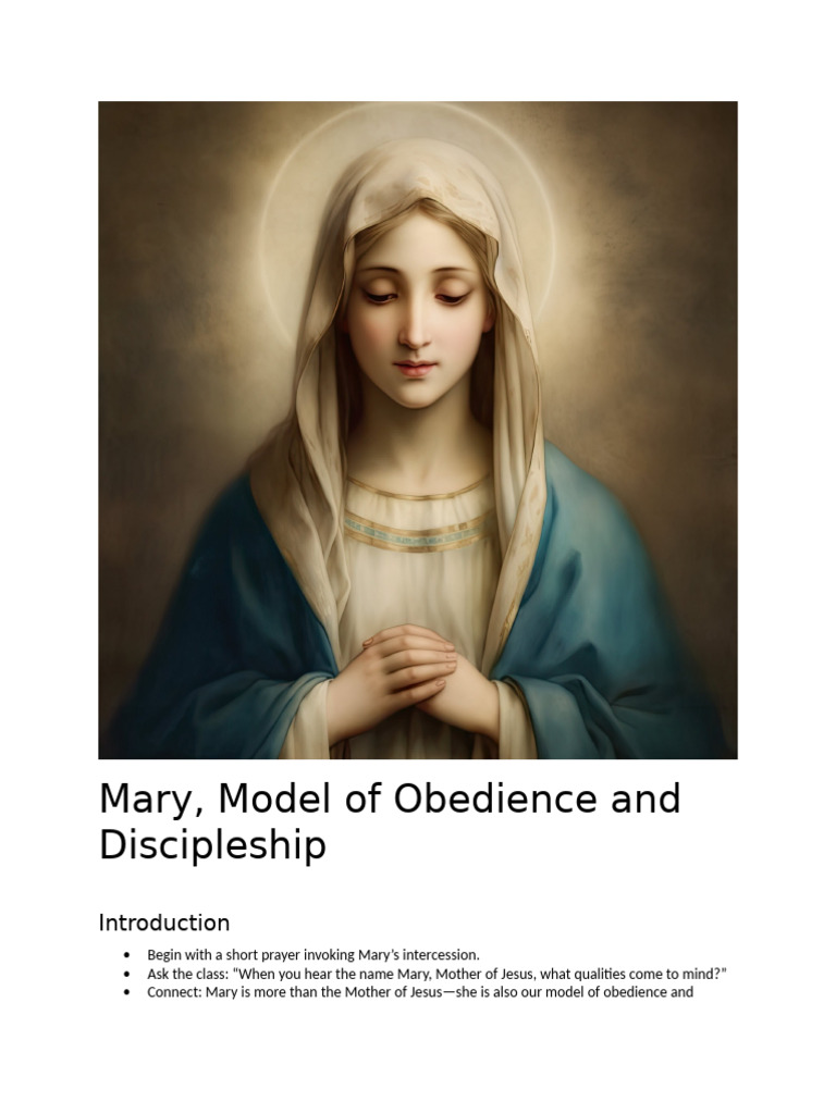 Mary, Model of Obedience and Discipleship | PDF