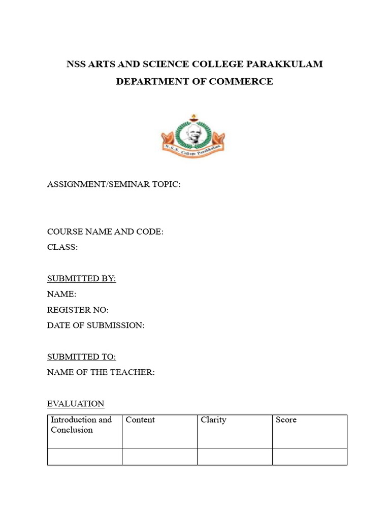 Assignment Front Page-1 | PDF