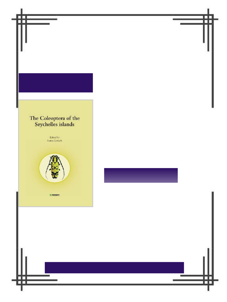 Coleoptera of the Seychelles Islands Faunistica Justin Gerlach ebook ...