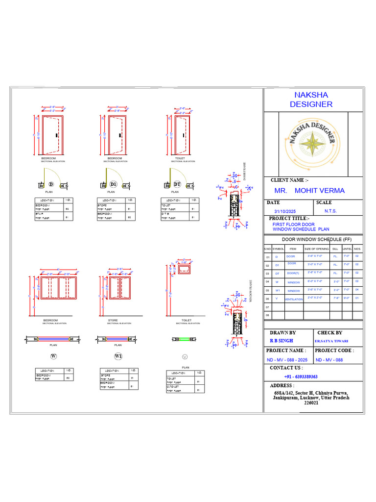Nd 088 Ff Door Window Schedule Plan | PDF | Architectural Elements ...