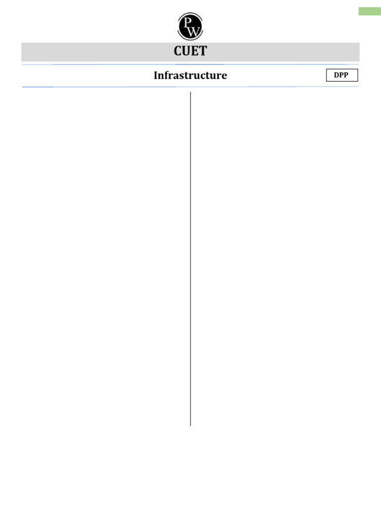 Infrastructure (CUET) - DPP | PDF | Infrastructure | Nuclear Power